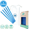 Sky blue Glass straw set beautiful blue glass straws best glass straws ...