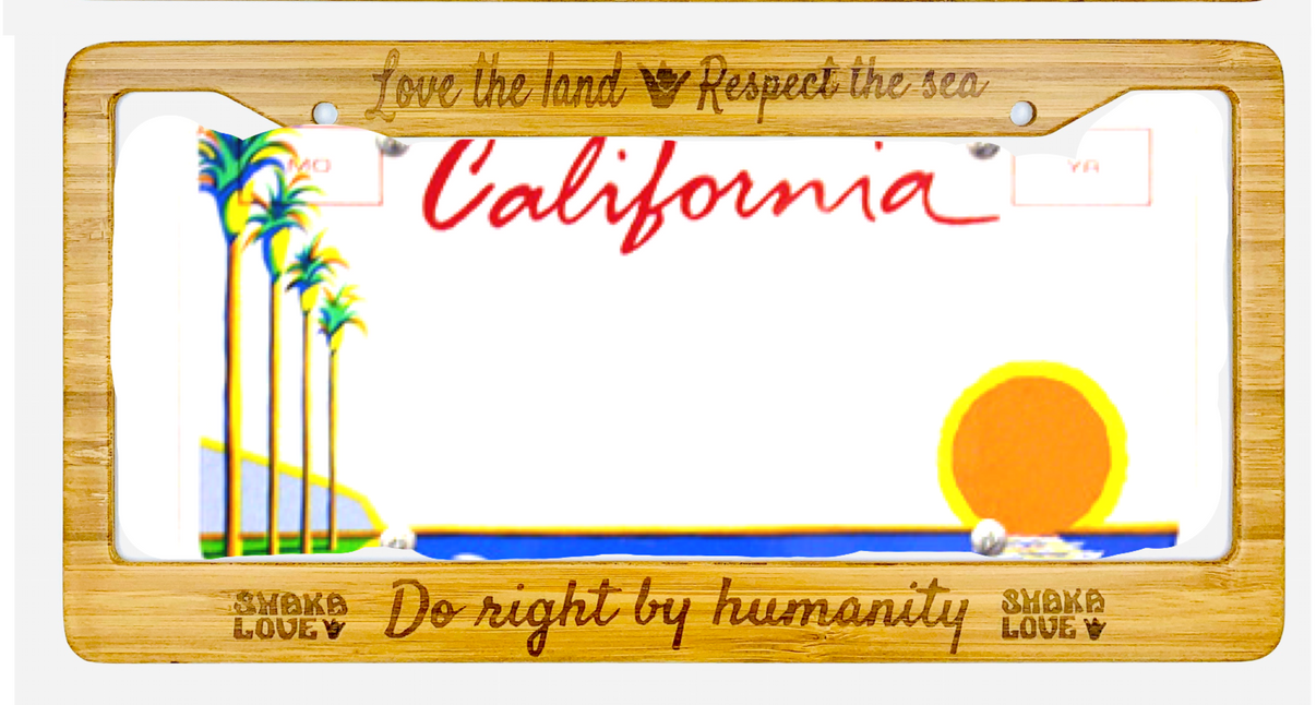 Bamboo License Plate Frame – Shaka Love